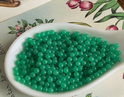 Vintage Ballotini Balls,Undrilled Solid Glass Balls, 3mm Eyes Teal ...