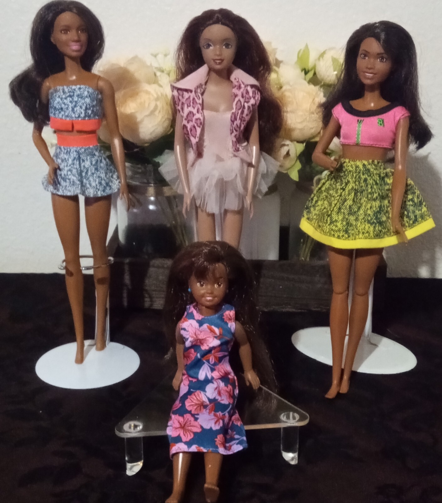 Lot of 4-Vintage Mattel Polly Pocket "Janet" Doll w/ Barbie & Friends ...