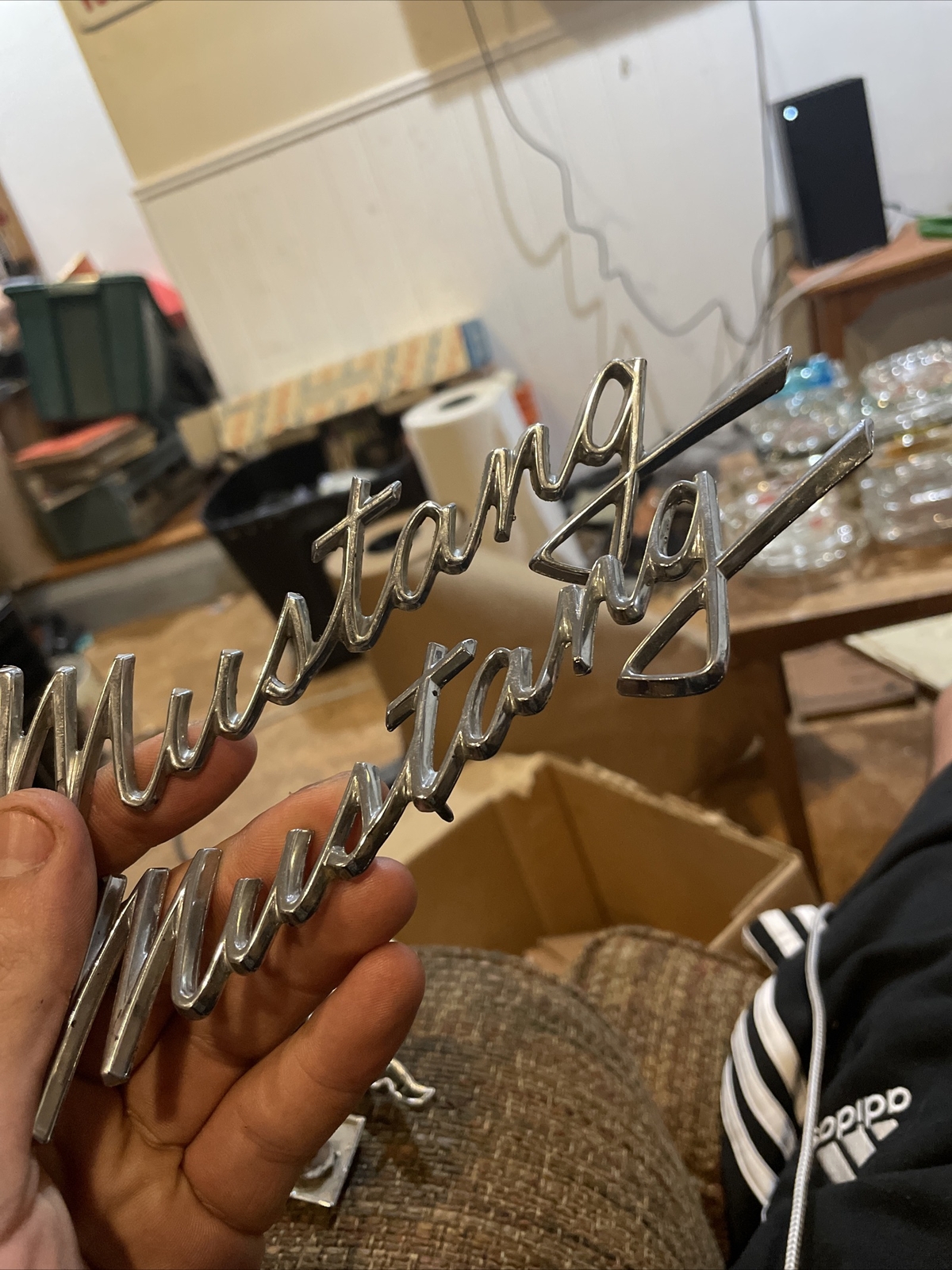 Ford "Mustang" emblem script writing vintage writing Pair | eBay