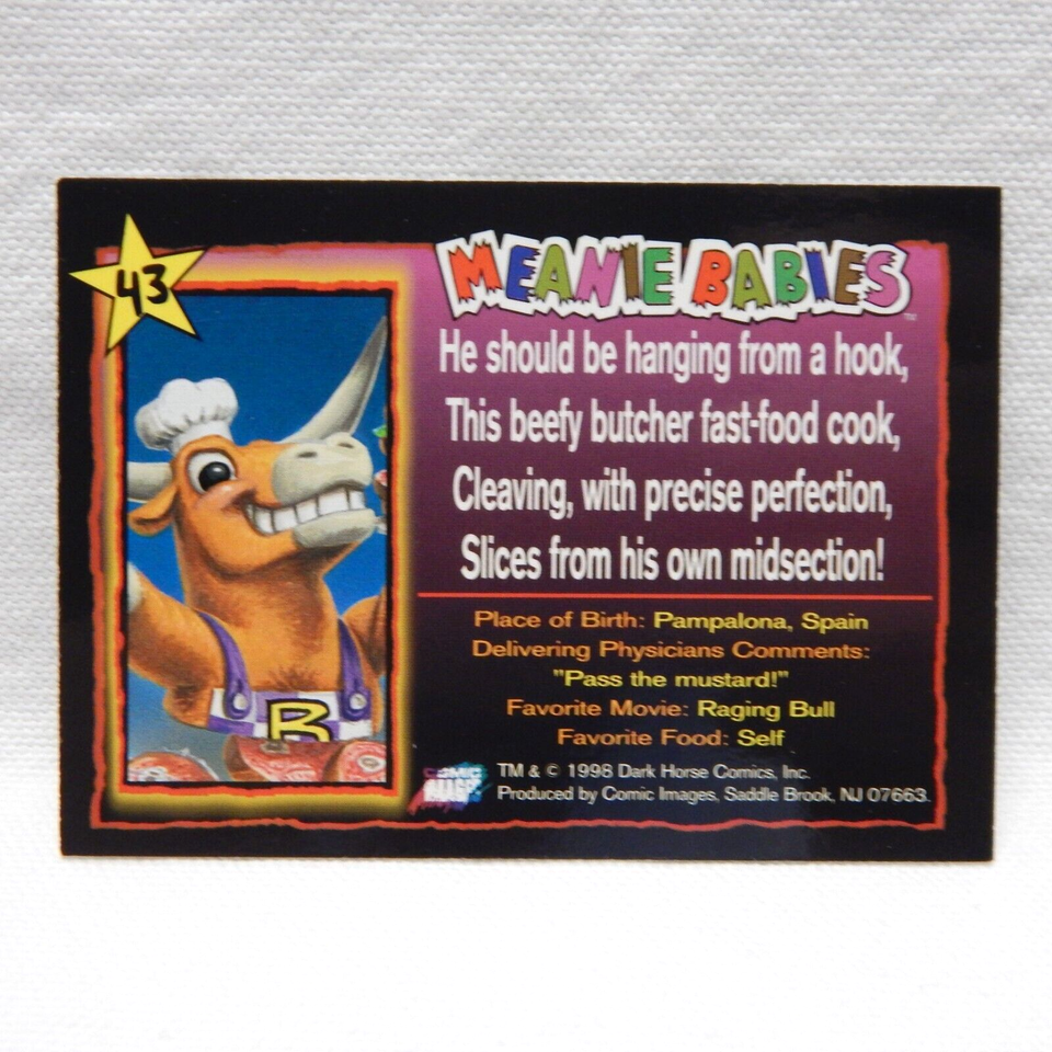 MEANIE BABIES TRADING CARD BULL-ONEY #43 | eBay
