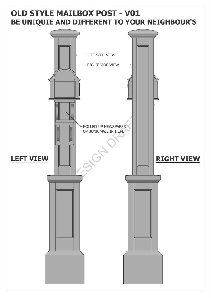 (BUILDING PLANS) for OLD STYLE MAILBOX / LETTERBOX POST V01 - BUILD ...