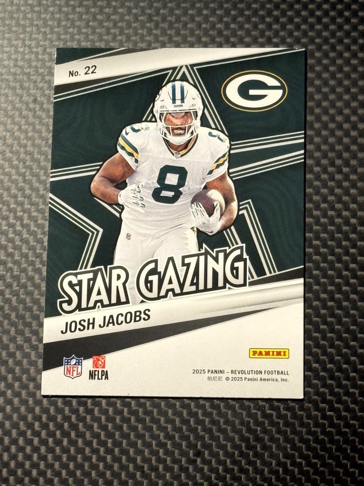 2025 Panini Revolution #22 Josh Jacobs STAR GAZING INSERT - Green Bay ...