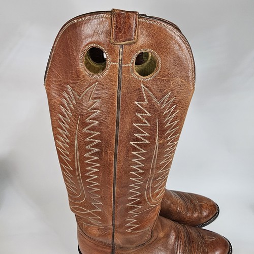 Vtg Hondo Boots Extra Tall Buckaroo Men 11 D Tan Rodeo Cowboy ...