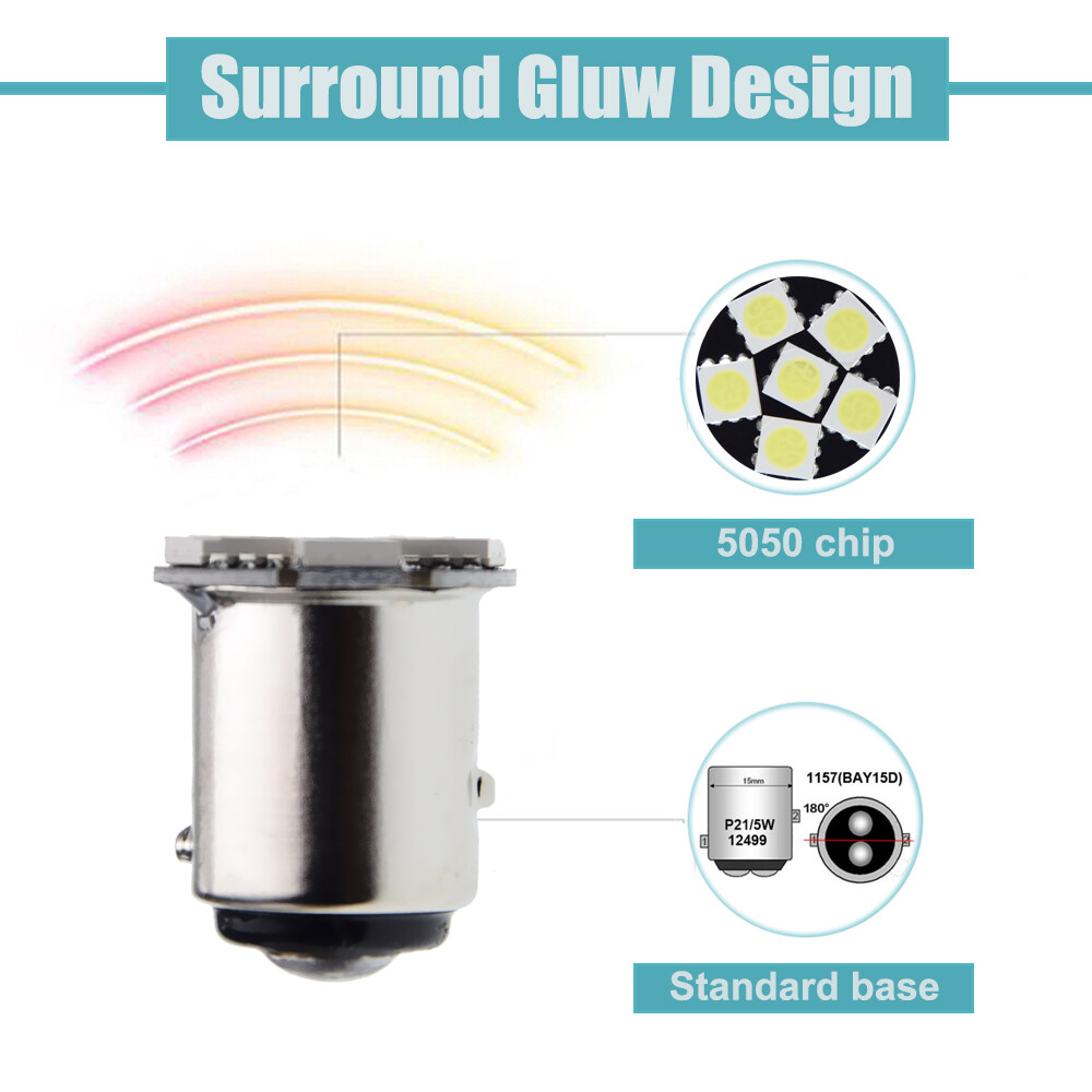 6V 6 VOLT 1157 BAY15D LED Birne für klassische Oldtimer Motorrad Licht ...