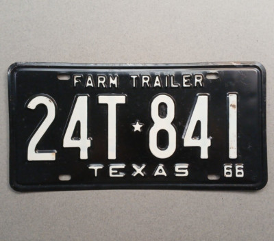 🐾 1966 TEXAS "FARM TRAILER" LICENSE PLATE (24T-841) UNUSED NOS | eBay