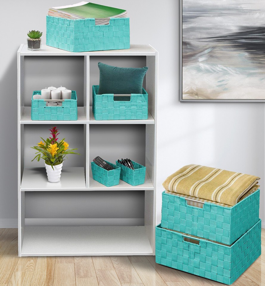 7-Pack Storage Box Set for Closet & Shelves - Woven Fabric Basket ...