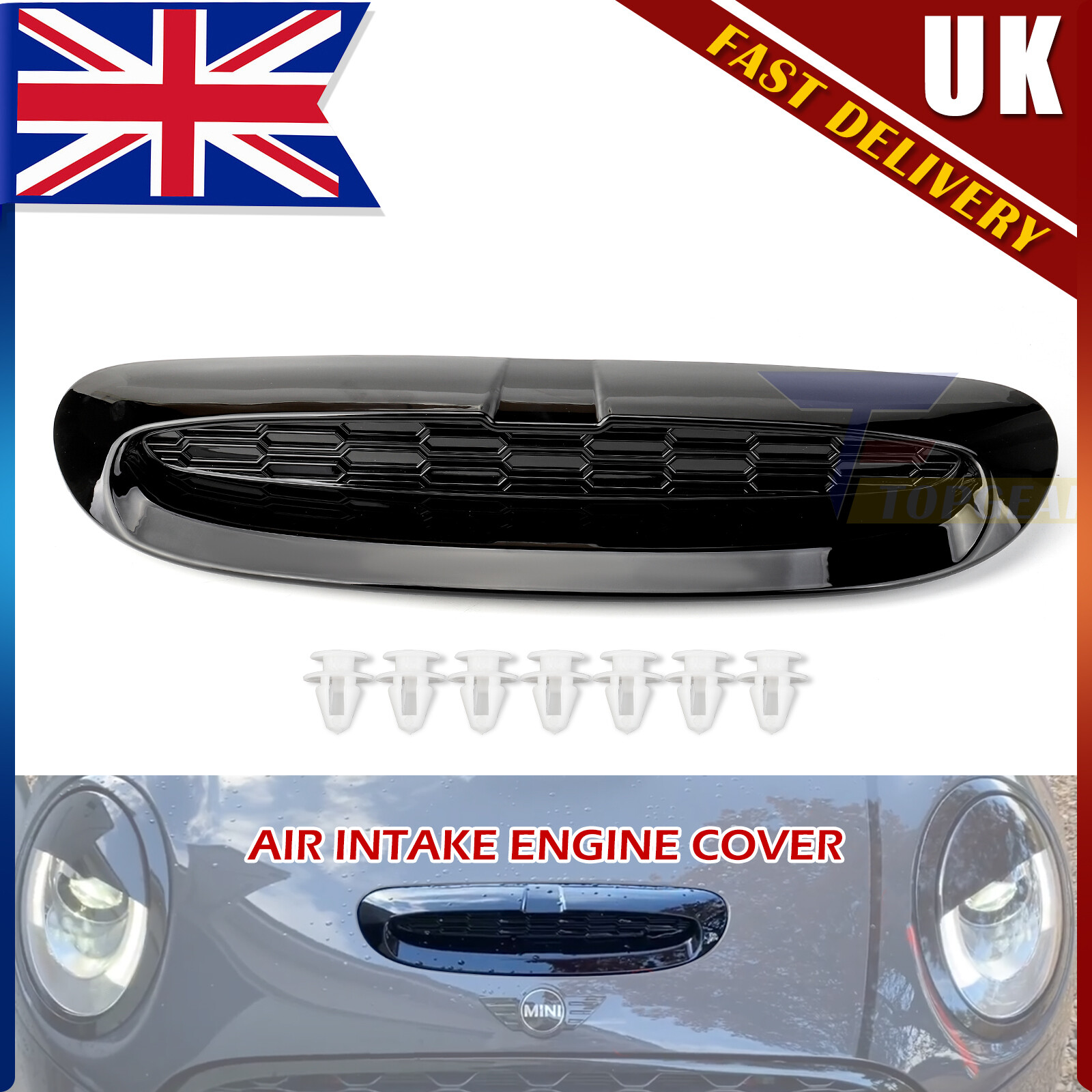 For MINI Cooper S/JCW F54 F55 F56 F57 Gloss Black Bonnet Scoop Air Vent ...