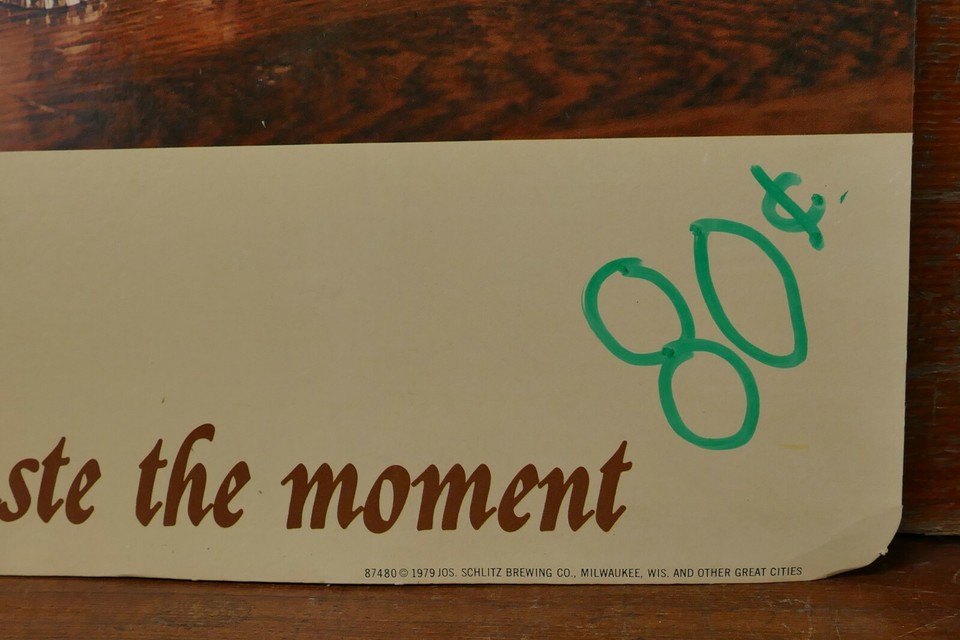 Vintage 1979 Erlanger Beer Cardstock Countertop Easel Sign Schlitz ...