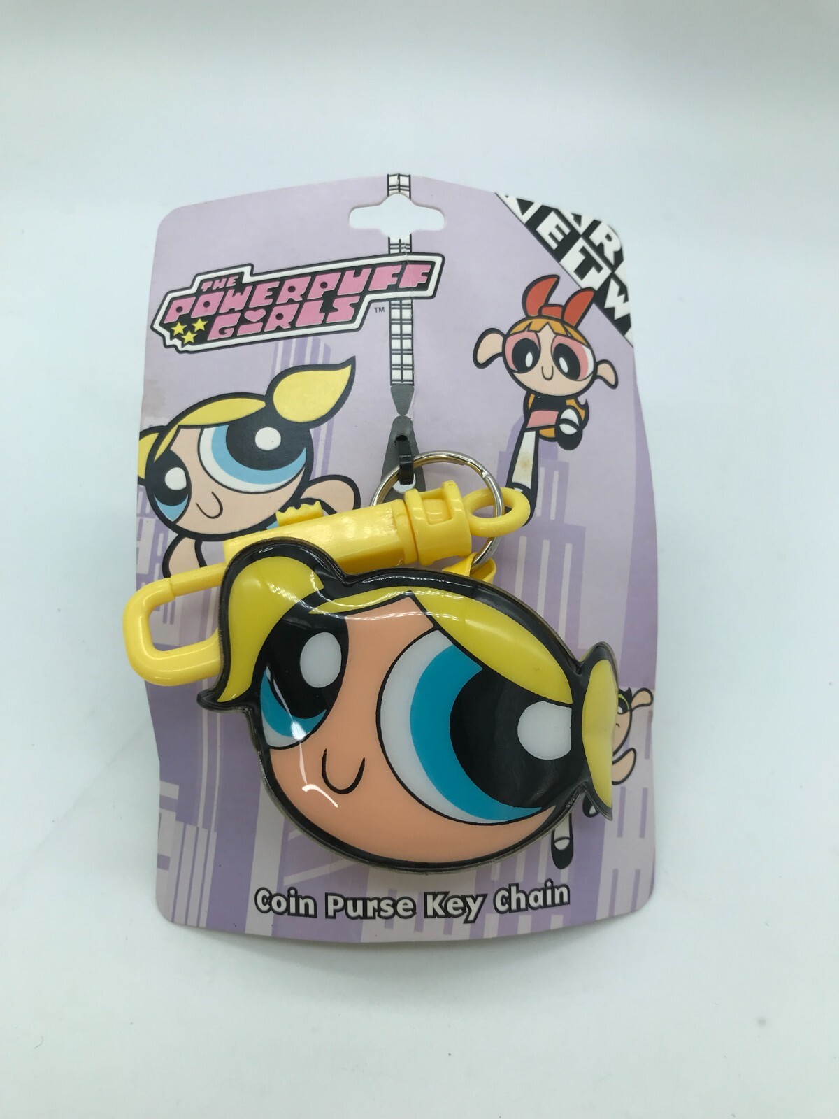 POWERPUFF GIRLS BUBBLES Coin Purse Keychain Vinyl 2000 Cartoon Net NEW ...