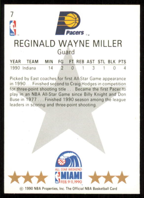 1990 HOOPS REGGIE MILLER 7 MINT ALL-STAR SP BASKETBALL INDIANA PACERS ...