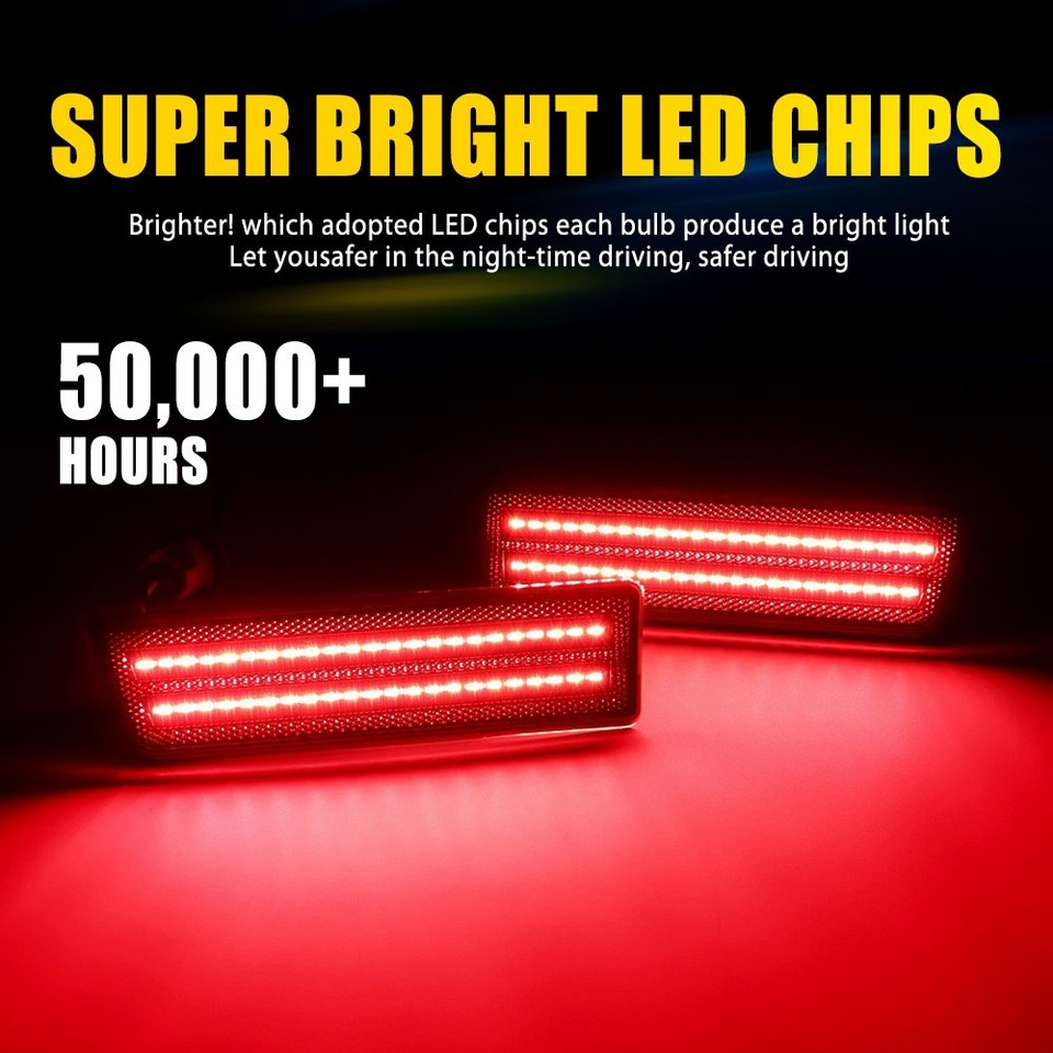Front Rear Amber/Red LED Side Marker Light Lamps For 10-13 Ford Transit ...