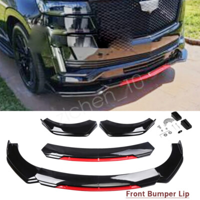 For Cadillac Escalade Gloss Front Bumper Lip Splitter Spoiler Lower Red ...