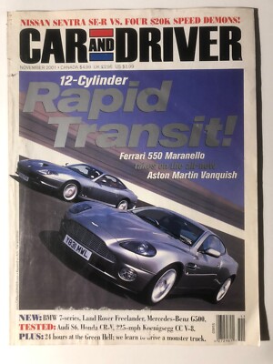 Car And Driver Magazine November 2001 Volume 47 No 5 | eBay