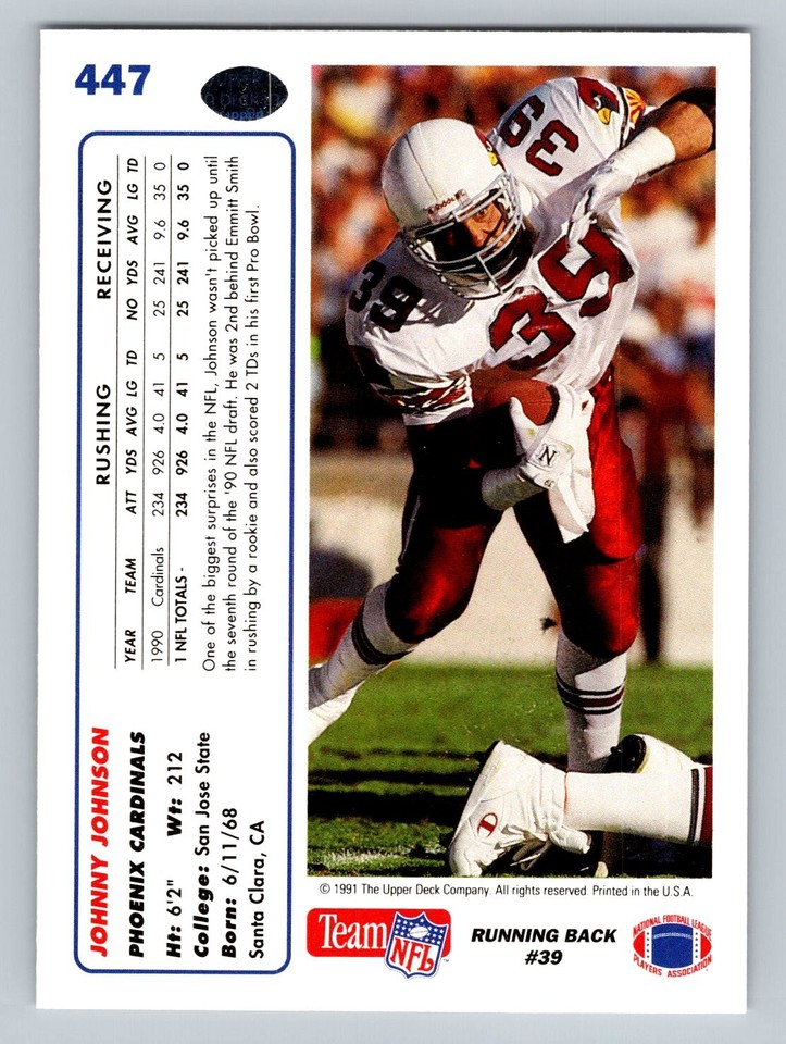 1991 Upper Deck #447 Johnny Johnson Phoenix Cardinals | eBay