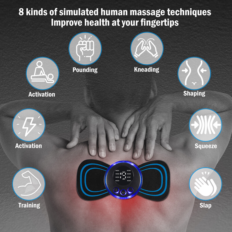 Pulse Tens Unit USB Massager Back Full Body Muscle Stimulator Pain ...