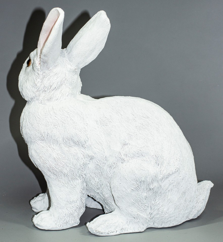 White Rabbit Urn Bunny Memorial Sculpture Pet Grave Decor Funeral ...