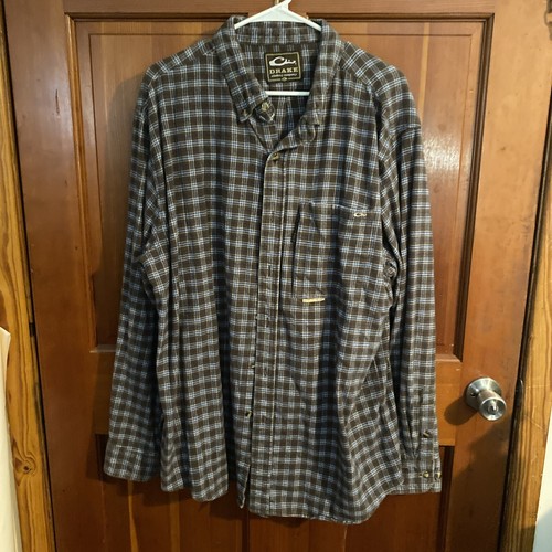 Drake Men's Flannel Shirt Size XL Plaid Long Sleeve | eBay