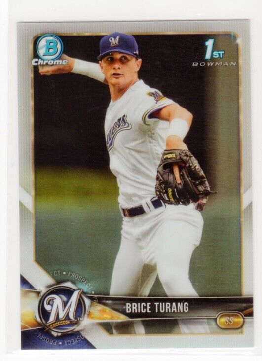 2018 Bowman Chrome Draft Refractor #BDC11 Brice Turang 1st Bowman | eBay