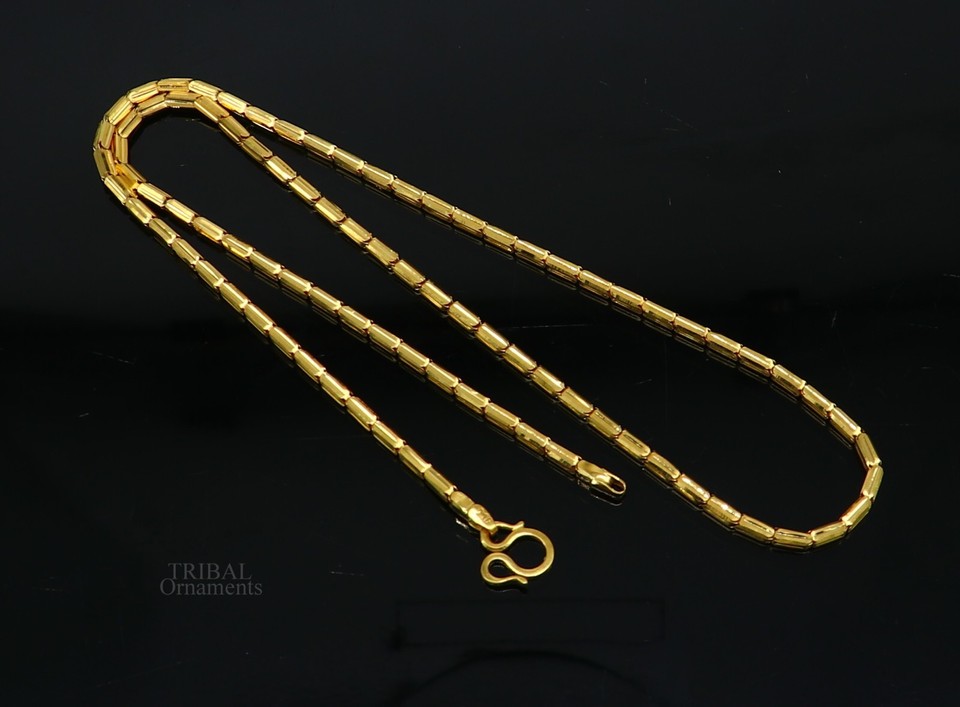 Certified 22karat hallmarked yellow gold baht chain men's necklace ...