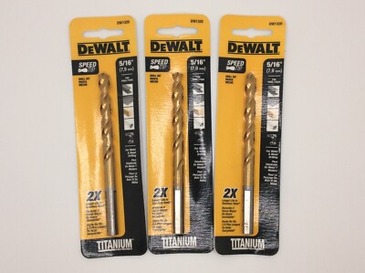 DEWALT Titanium Nitride Split Point Twist Drill Bit, DW1320, 5/16", 3 ...