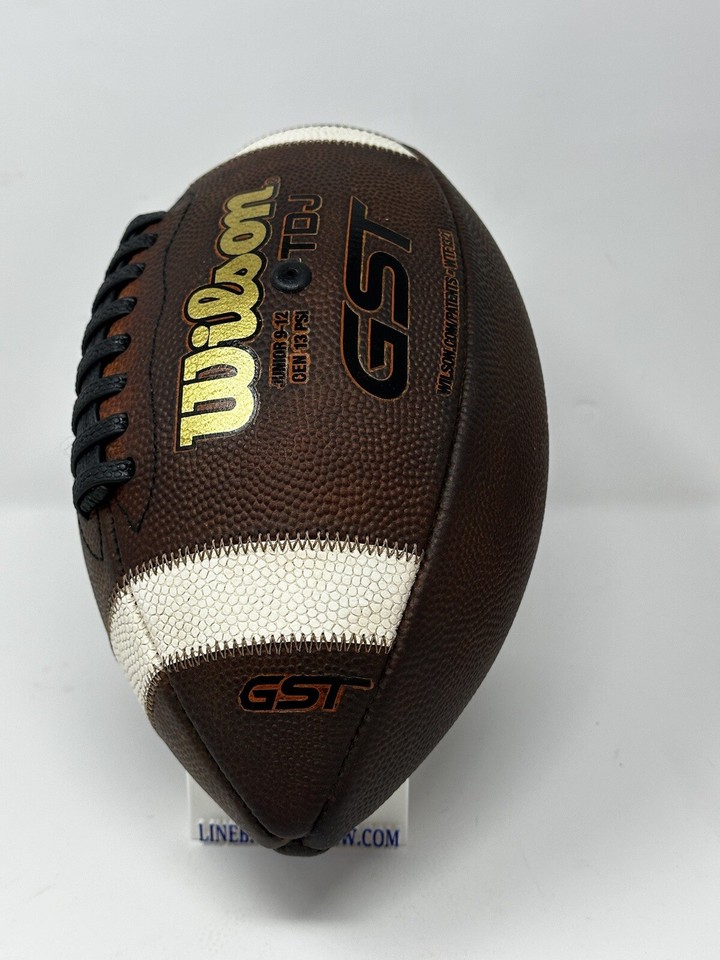 Wilson GST TDJ Junior Size Age 9-12 Leather Football GAME PREPPED - New ...