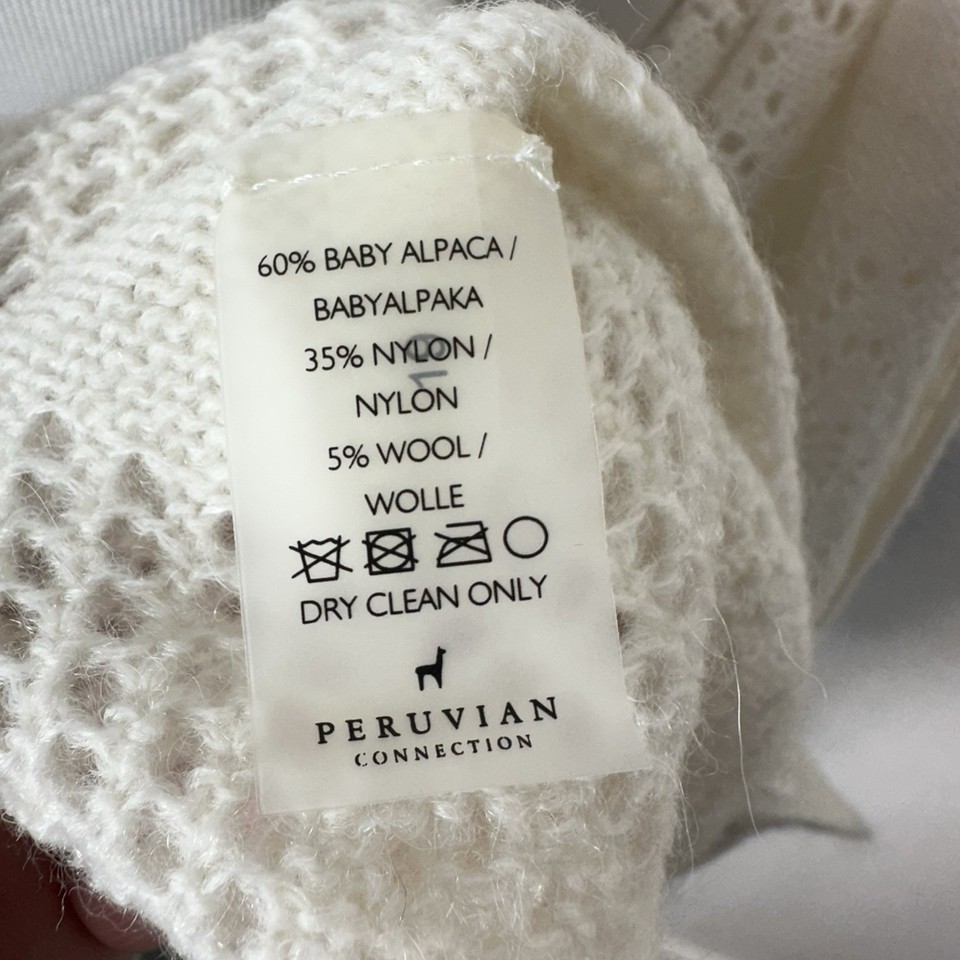 Peruvian Connection NWT Womens Snow Ariel Baby Alpaca Blend Knit Shawl ...