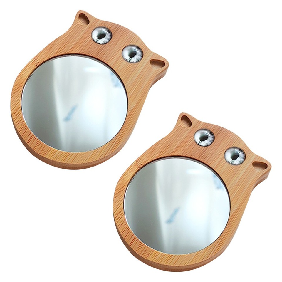 2 Pcs Mini Mirror Portable Makeup Hand Held Mirrors Compact Purse ...