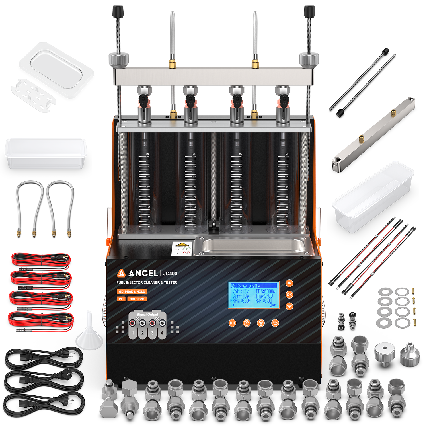JC400 GDI Piezo Ultrasonic Fuel Injectors Cleaner Tester Cleaning ...