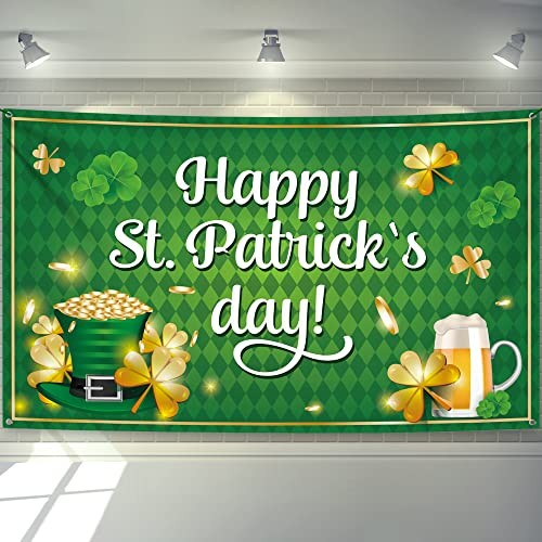 , XtraLarge Happy St Patricks Day Banner - 72x44 Green St Patricks Day ...