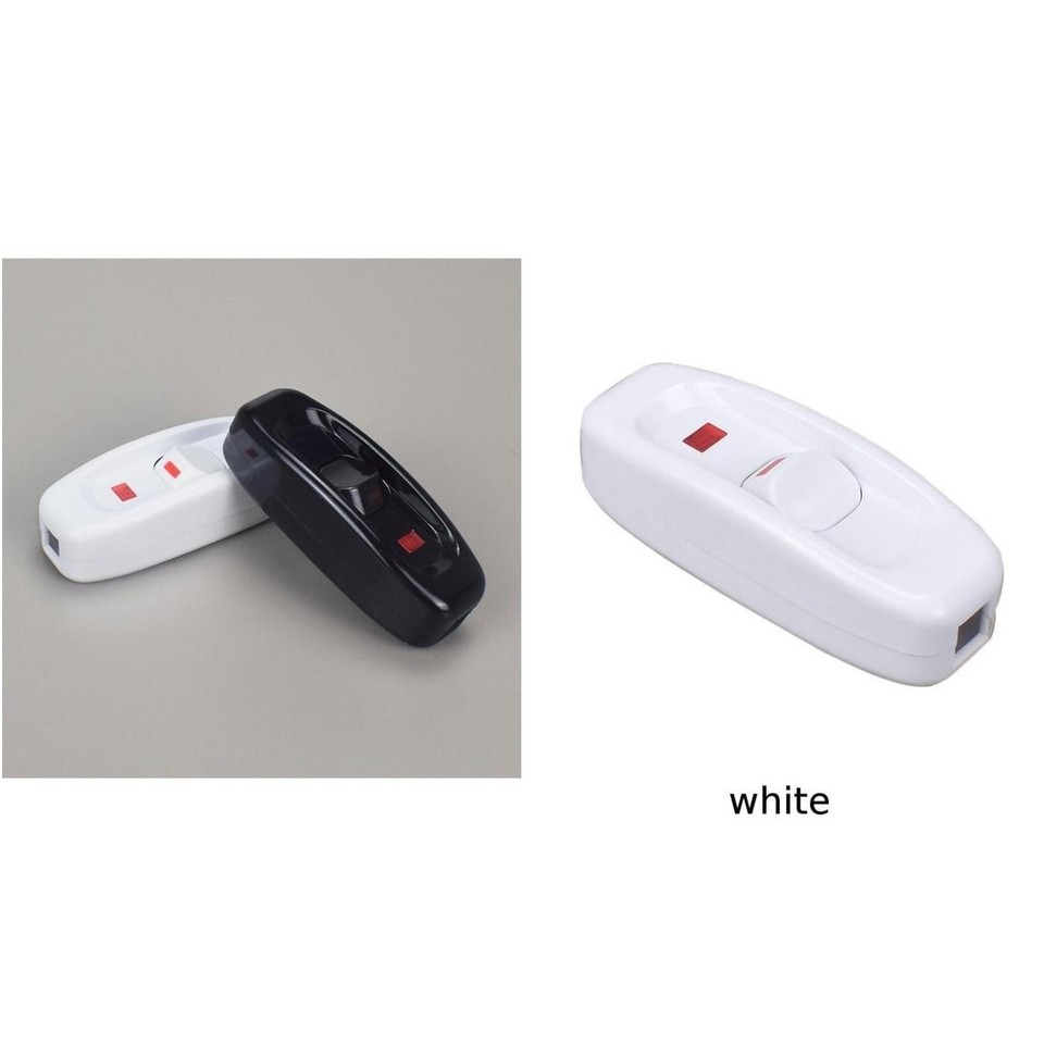ONOFF Button Black Inline Table Lamps Cord Cable Switch 240V 10A AC 110 ...