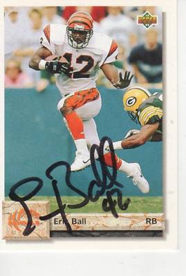 ERIC BALL SIGNED 1992 UPPER DECK #468 - BENGALS LEGEND | eBay