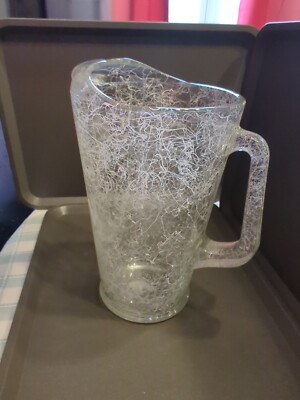 Spaghetti String Pitcher White Drizzle Mid Century Modern Large Heavy ...