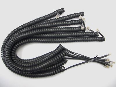 5-Pack 7-feet Telephone Handset Receiver Cord Phone Coiled Cable 4P4C ...