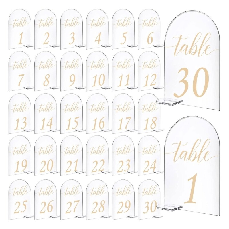30pcs Acrylic Wedding Table Numbers 1-30 with Stands for Wedding ...