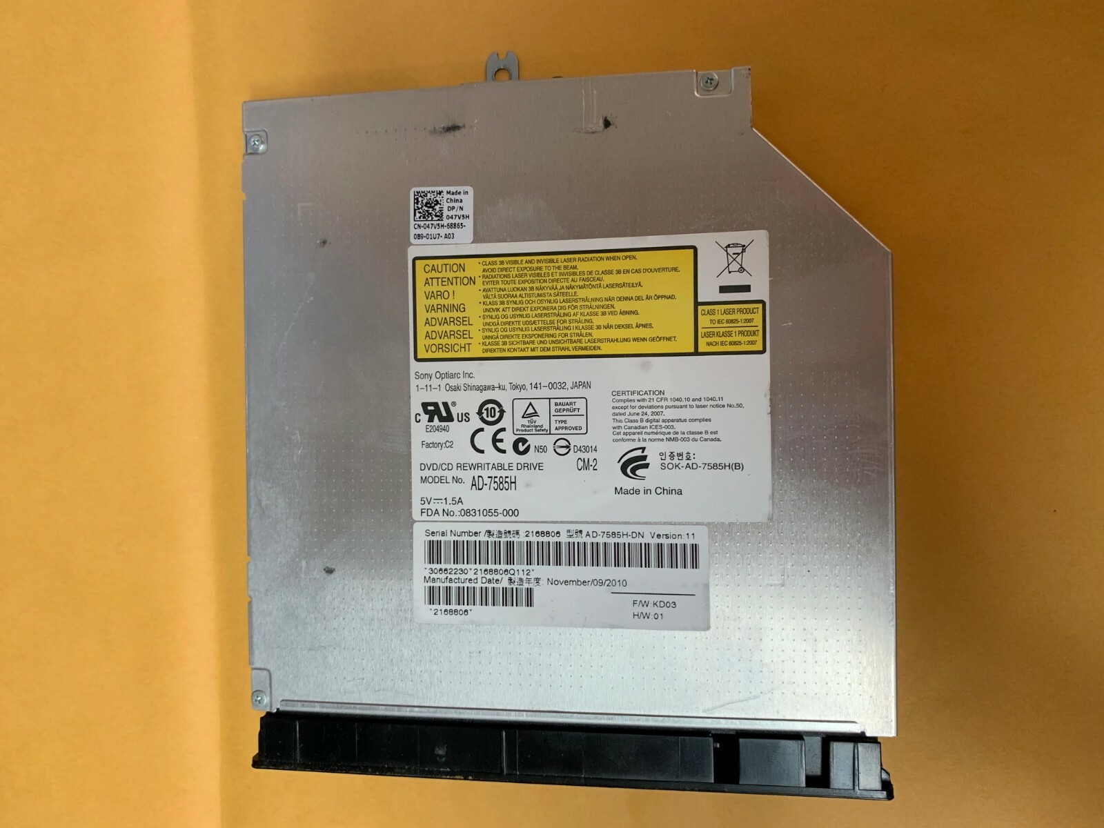 Dell Inspiron CD & DVD±RW SATA Burner Drive 47V5H AD-7585H | eBay