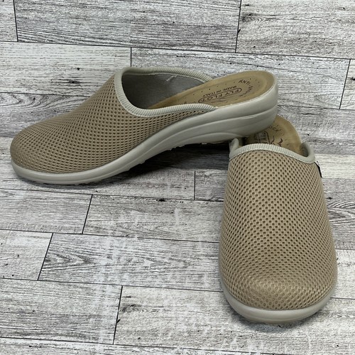Fly Flot Mule Clogs Beige Mesh Anti Shock Italy Anatomic Women Size EU ...