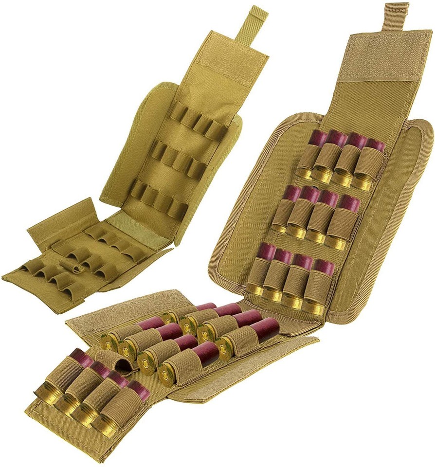 MOLLE Shotgun Shell Holder 25 Rounds Tactical Quick Access Pouch for 12 ...