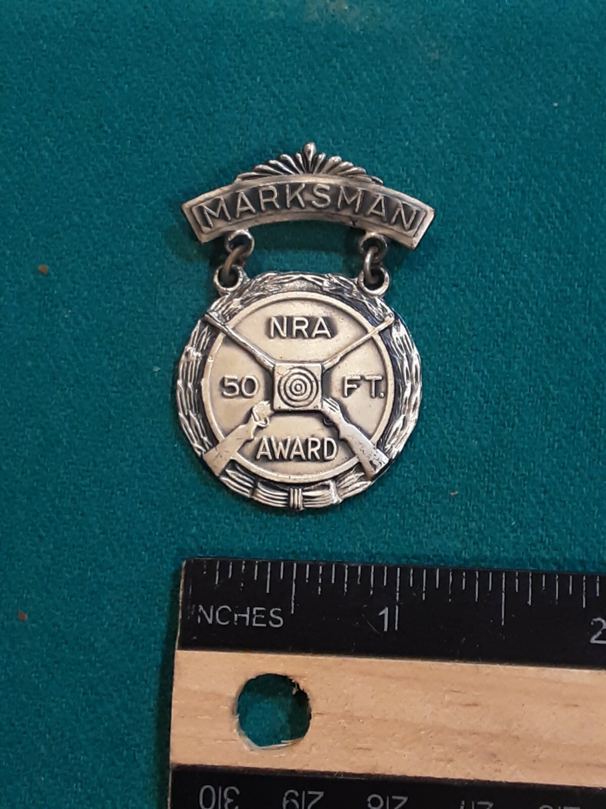 VINTAGE NRA MARKSMAN 50FT AWARD MEDAL PIN | eBay