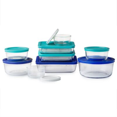 Pyrex Glass Plastic Food Storage Canning Jars Containers Clear Set 18pc ...