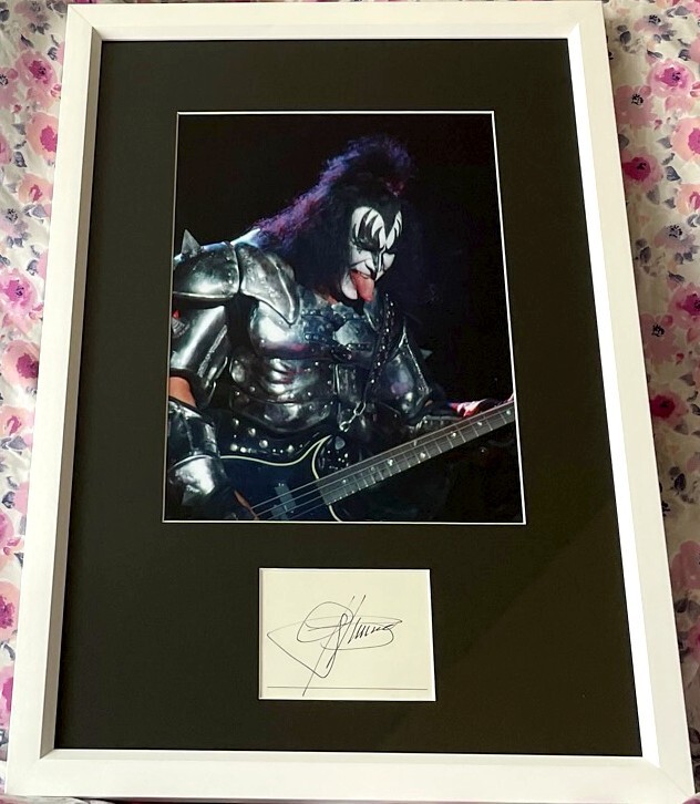 Gene Simmons autograph signed autographed auto framed with KISS 8x10 ...