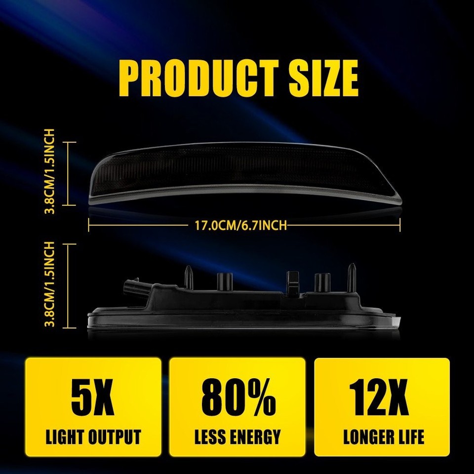2x Smoke Amber Front Bumper Side Marker Lights Lamps For Dodge Durango ...
