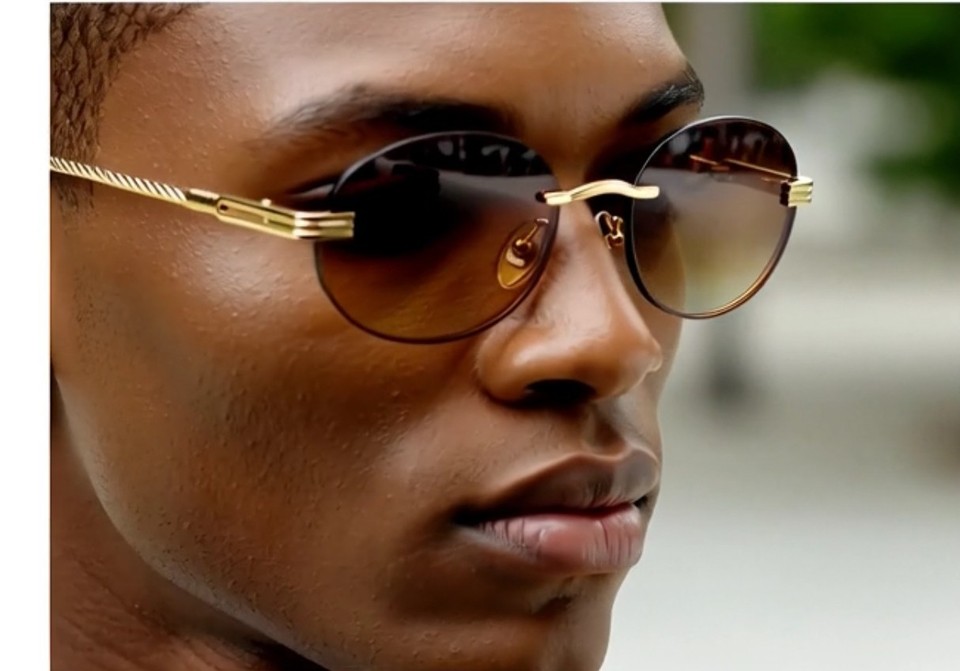 Sunglasses Clear Lens Oval Hiphop Style Migos Gold Metal Rapper Quevo ...
