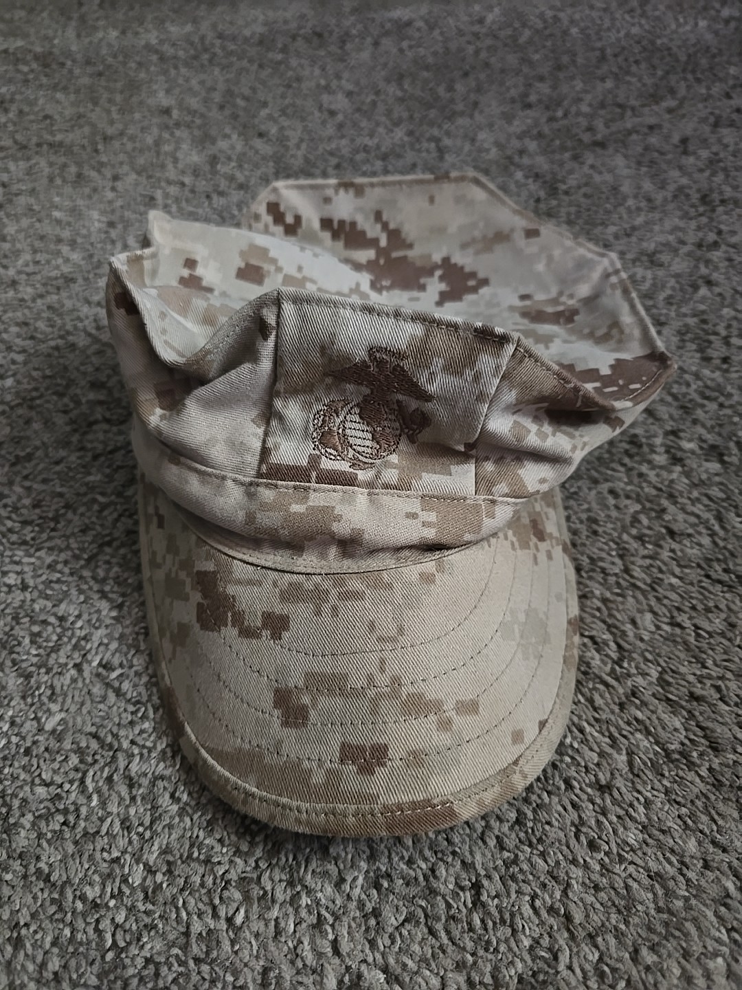 USMC MARINE CORPS DESERT MARPAT Garrison CAP 8 POINT COVER Size Sm Or M ...