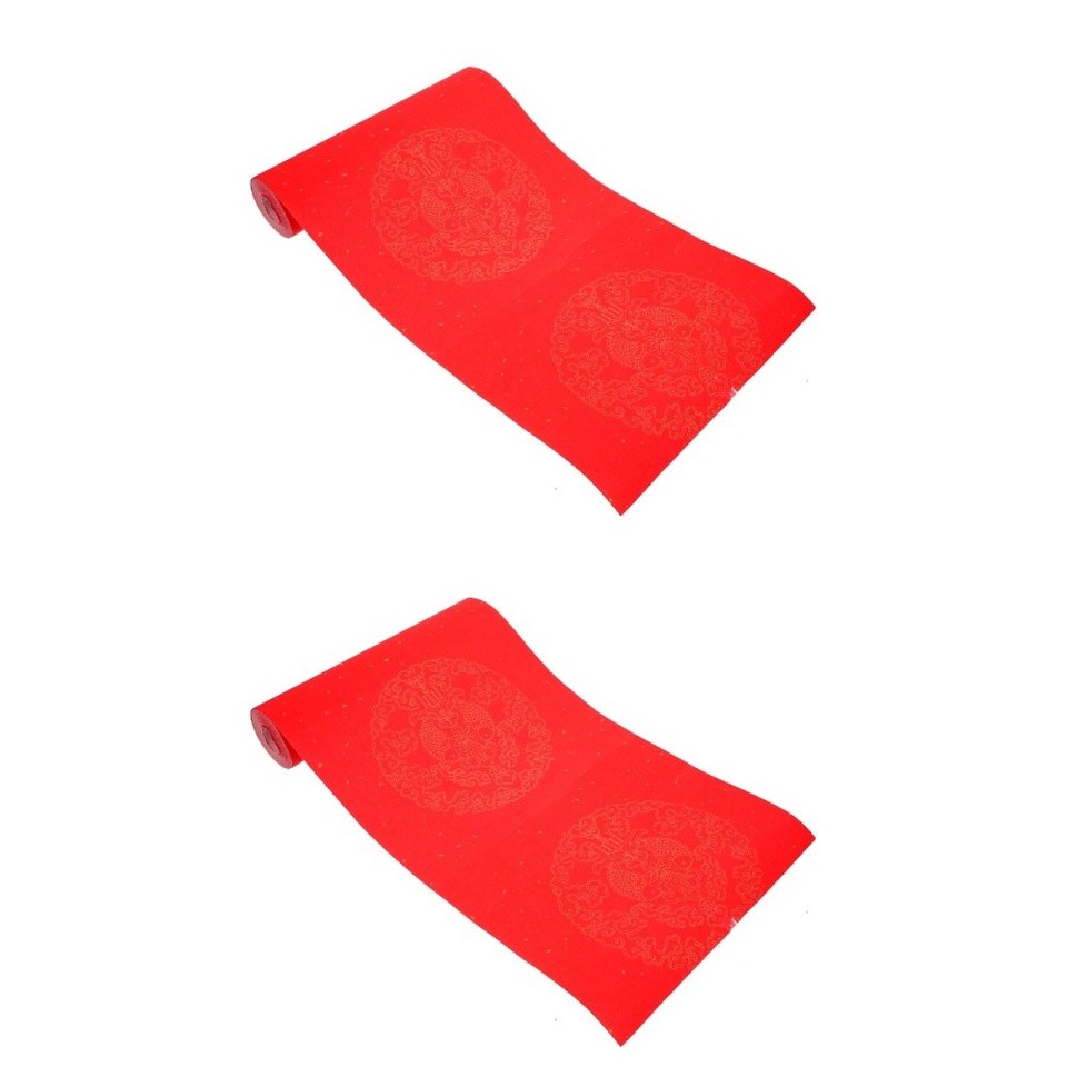 2 Rolls Rice Paper Couplet Spring Festival Chinese Red Xuan Papers ...