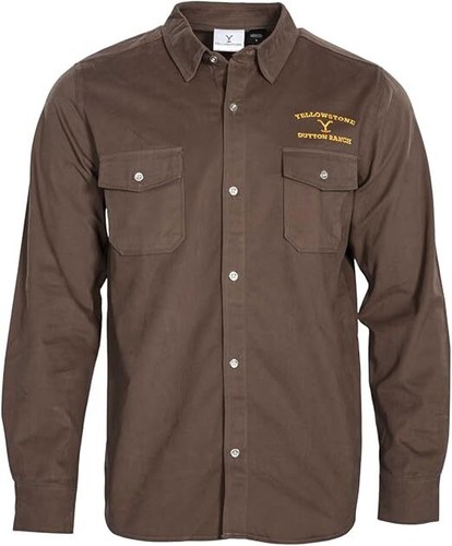 Yellowstone Dutton Ranch Button-Up Work Shirt Long Sleeve Costume ...