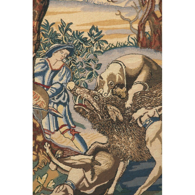 "The Hunt of The Boar" Horses Hounds Medieval Scene European Tapestry ...