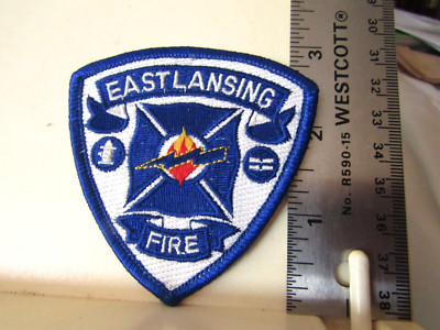 East Lansing Fire Michigan patch 3" white blue NM pinhole | eBay