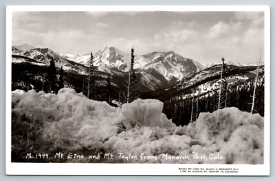 CO, Mt Etna and Mt Taylor from Monarch Pass, Real Photo, RPPC, Vintage ...
