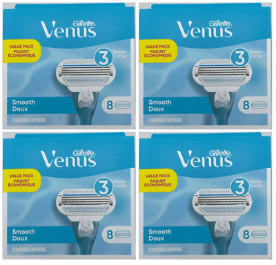 Gillette Venus Women's Smooth Value Pack 3 Blades, 32 Cartridges ...