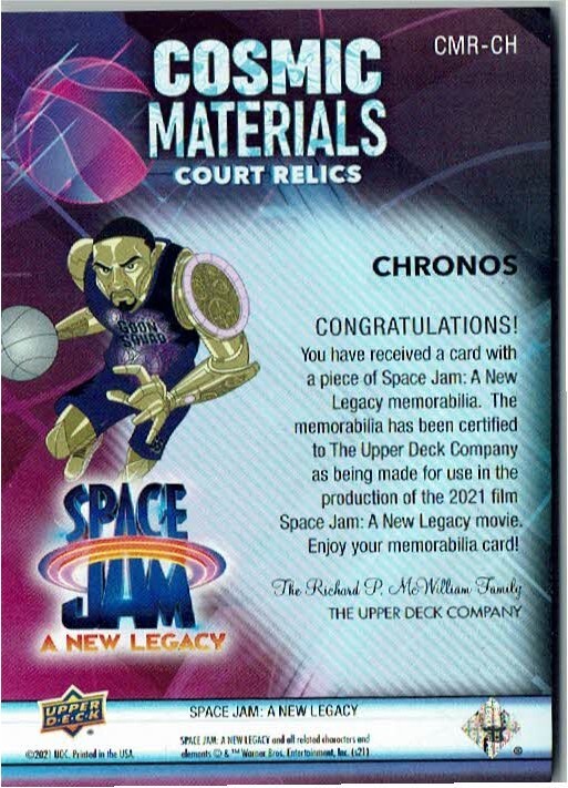 Space Jam A New Legacy 2021 Cosmic Materials Relic Card CMR-CH Chronos ...
